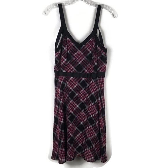 Hot Topic | Dresses | Hot Topic Plaid Vneck Cross Strap Mini Swing ...